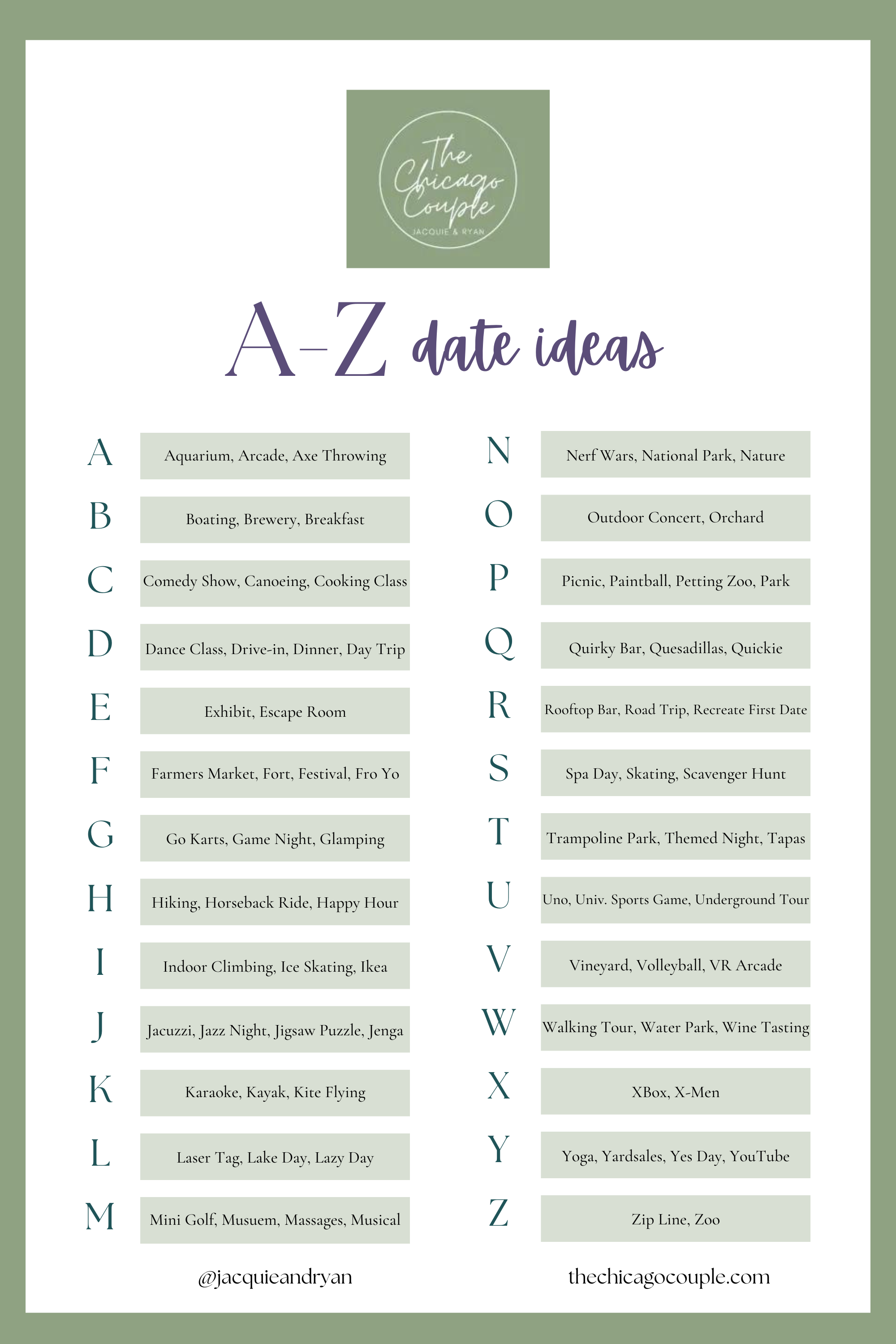 A-Z Date Ideas (Pinterest Pin (1000 × 1500 px)) (1) – The Chicago ...